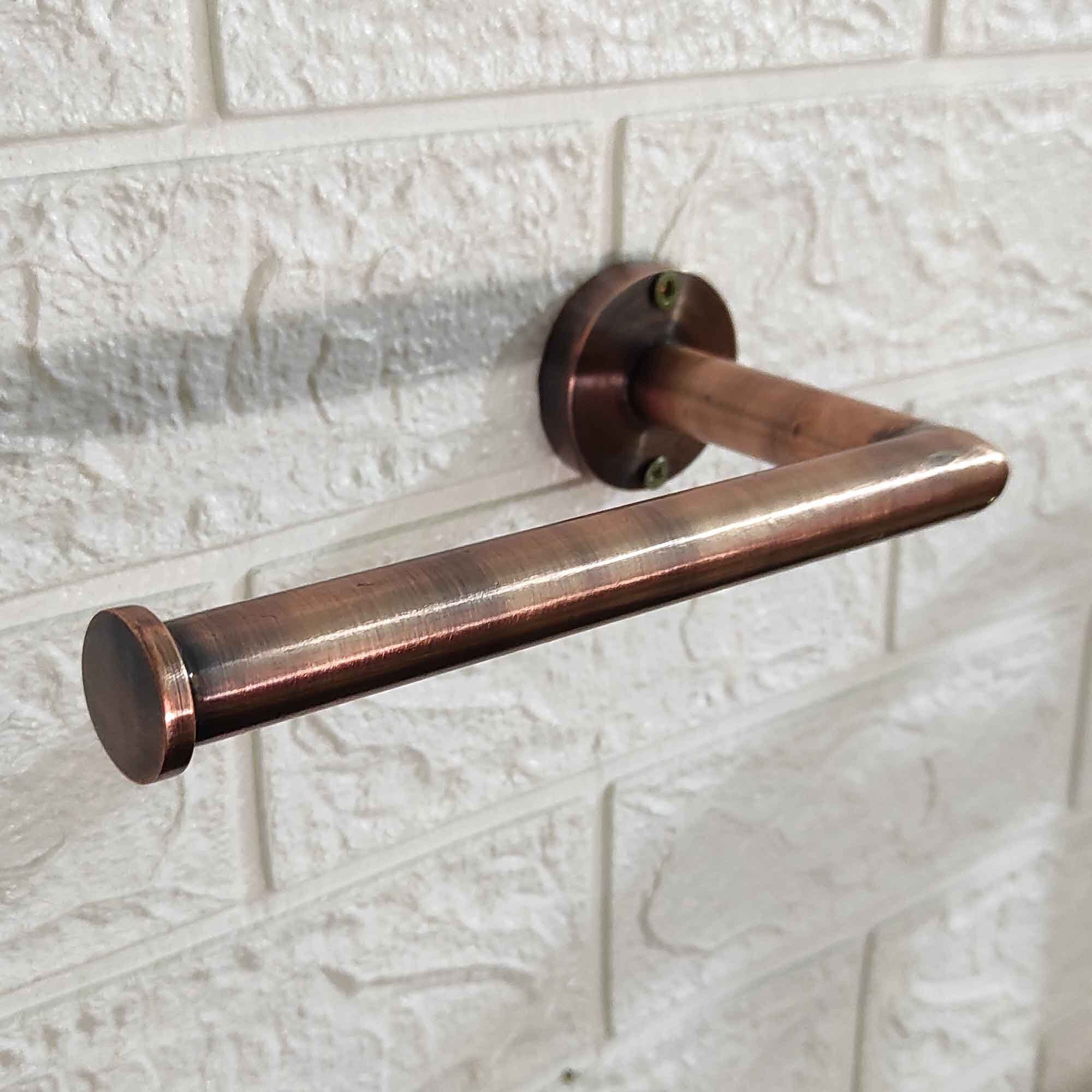 Bathroom Toilet Paper Holder Brushed Copper, Wall Mount Toilet Roll ...