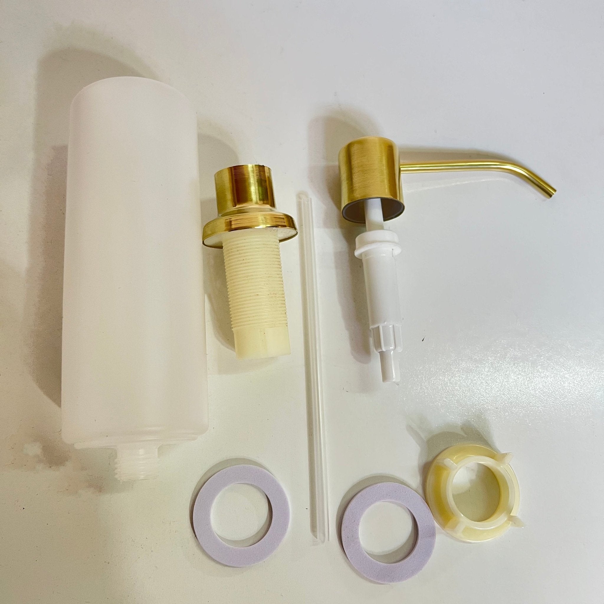 Unlacqured Brass Soap Dispenser, Built In Sink Soap dispenser, Kitchen ...