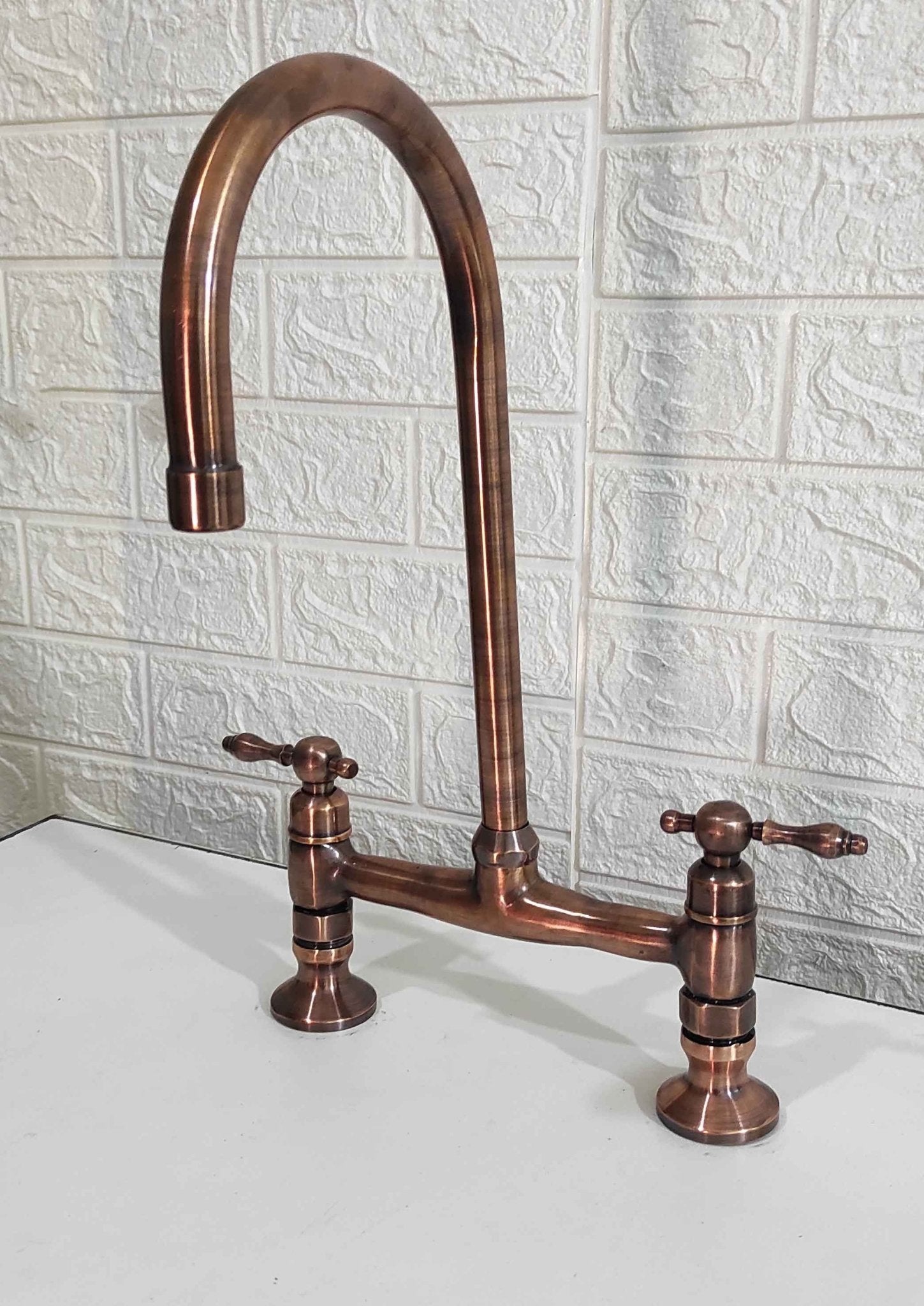 Moroccan Copper Bridge Faucet Kitchen Faucets – Brasspure
