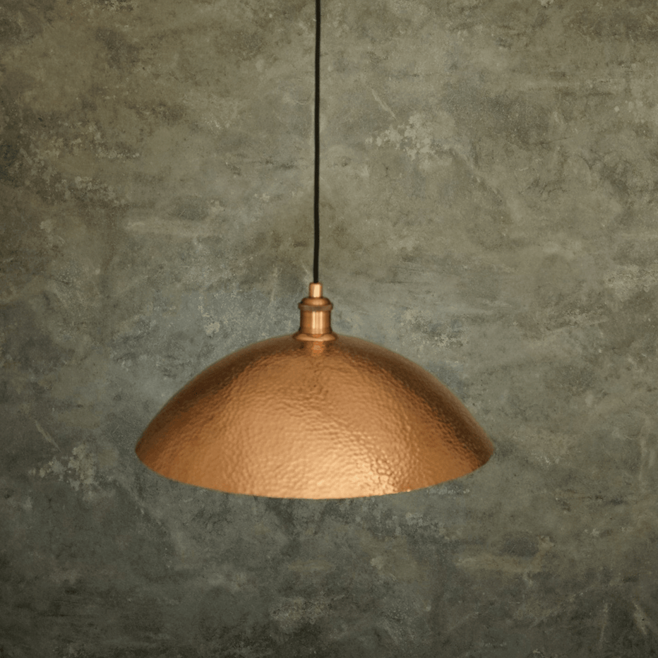 Solid Copper Pendant Light - Hammered Copper Light Fixture – Brasspure