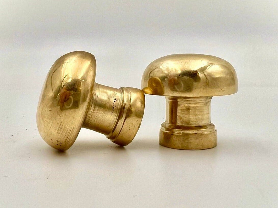 Unlacquered Brass Knobs, Antique Brass Round Mushroom Knob, Traditional ...