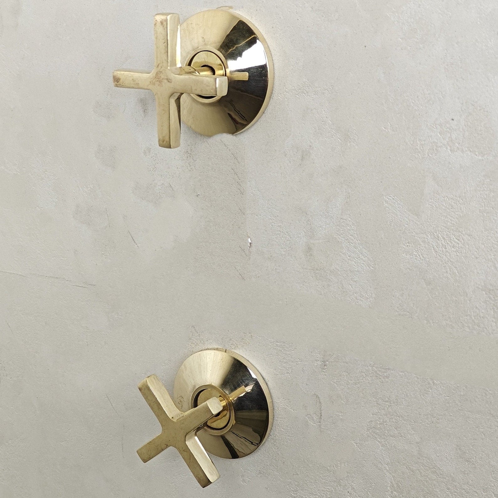 Unmacquered Brass Shower System With Dome Rain ShowerHead - 2 ways ...